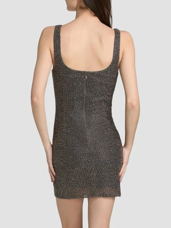 L'Agence Inori Beaded Scoopneck Minidress