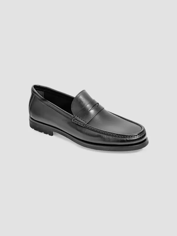 To Boot New York Belfast Leather Penny Loafers - Nero