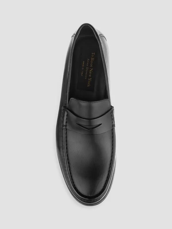 To Boot New York Belfast Leather Penny Loafers - Nero