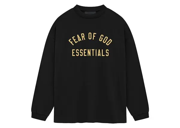 Fear Of God Essentials Jersey Long Sleeve Tee Shirt - Black