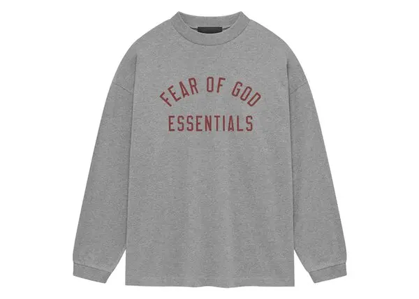 Fear Of God Essentials Jersey Long Sleeve Tee Shirt - Dark Heather