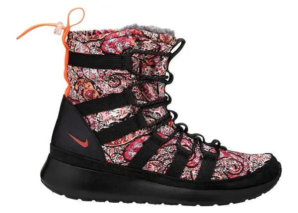 Nike Roshe Run Hi Sneakerboot Qs Liberty Of London - Black/solar Red