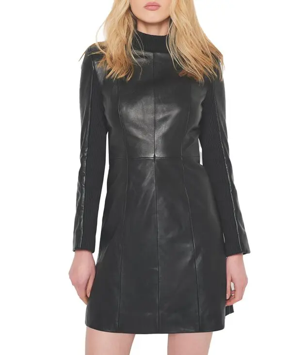 AS By DF The Lbd Upcycled Leather Mini Dress