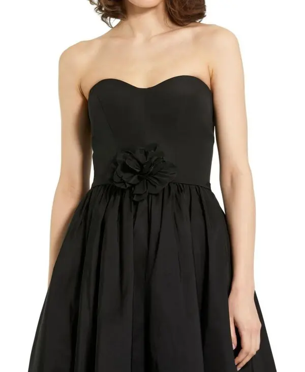 Mac Duggal Strapless Faille A-line Midi Dress
