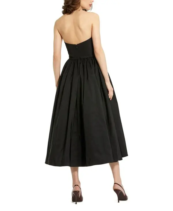 Mac Duggal Strapless Faille A-line Midi Dress