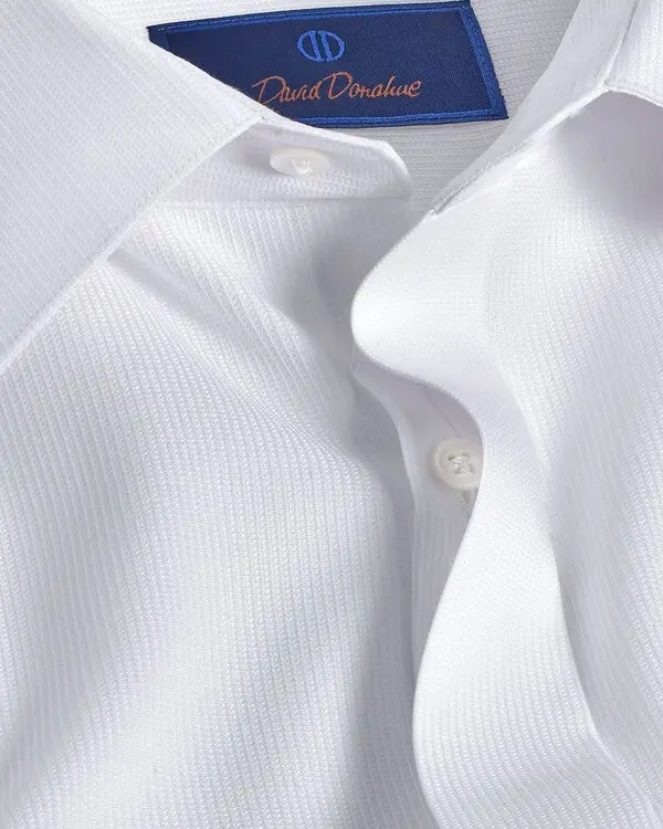 David Donahue Slim Fit Covered Placket Formal Shirt