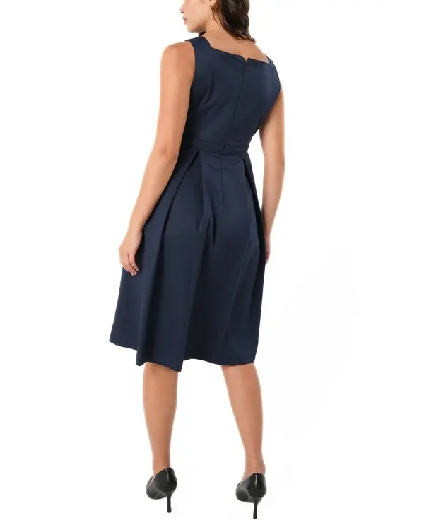 MARION Sleeveless Empire Waist Maternity & Nursing Tea Dress - Navy |  Editorialist