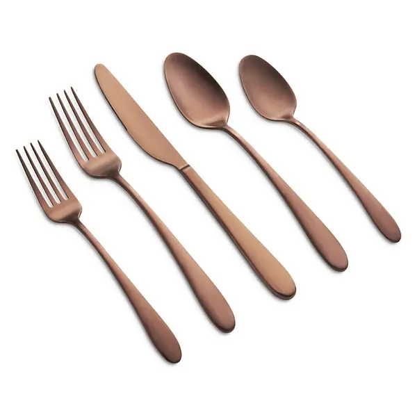 CAMBRIDGE Silversmiths Poet Satin 20 Piece Flatware Set - Copper