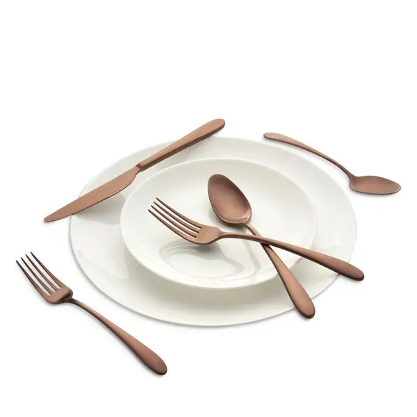 CAMBRIDGE Silversmiths Poet Satin 20 Piece Flatware Set - Copper