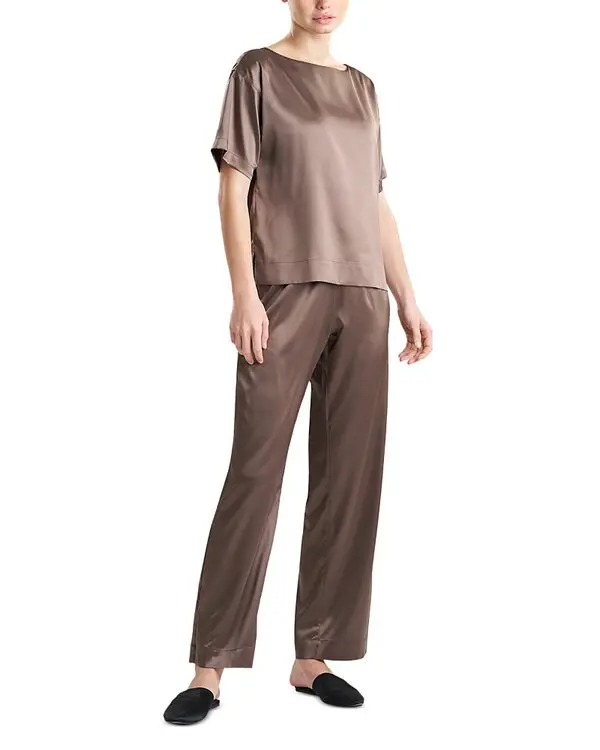 Natori Glamour Satin Sleep Top - Taupe