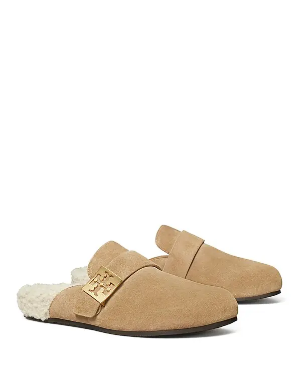 Tory Burch Mellow Shearling Mules - Noisette