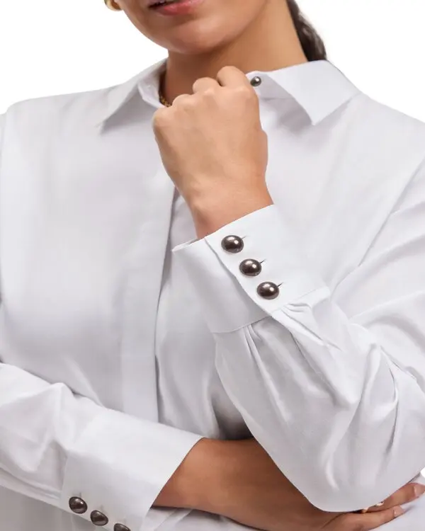 Foxcroft Long Sleeve Matte Shirt - White