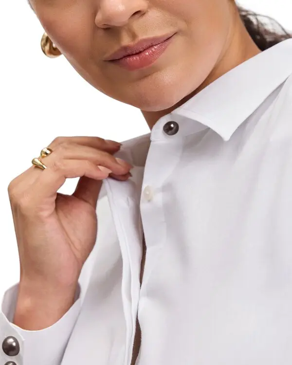 Foxcroft Long Sleeve Matte Shirt - White