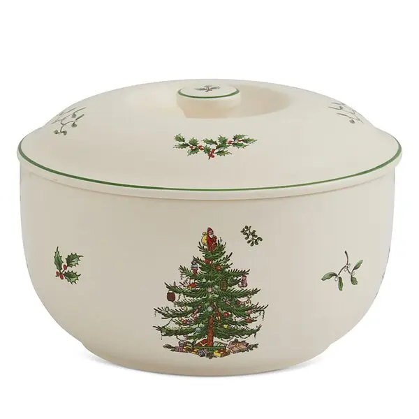 SPODE Christmas Tree Round Covered Casserole - No Color