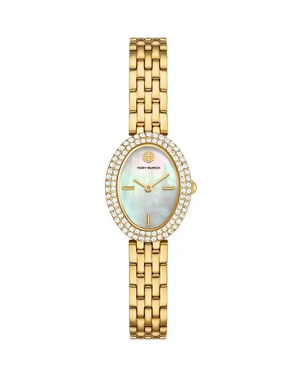 Tory Burch The Oval Watch - White/gold