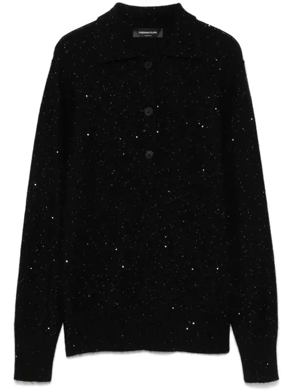 Fabiana Filippi Sequin-embellished Polo Sweater