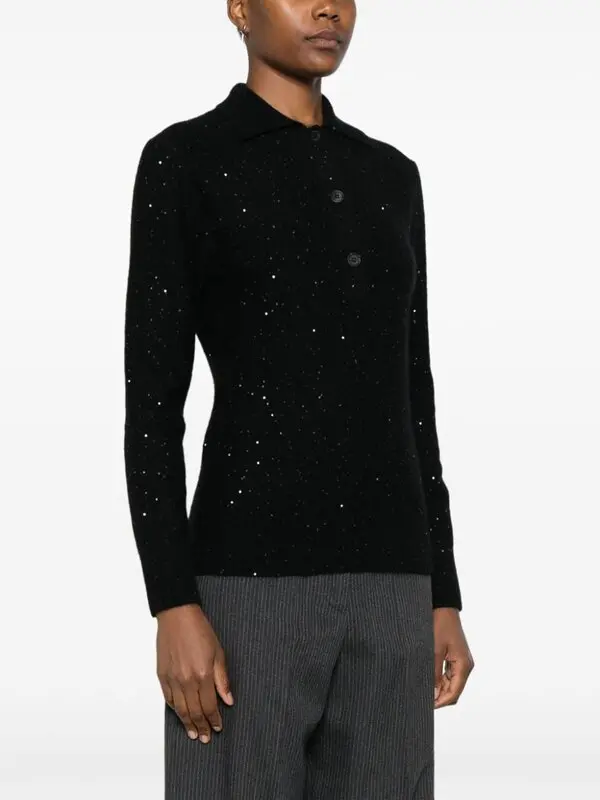 Fabiana Filippi Sequin-embellished Polo Sweater