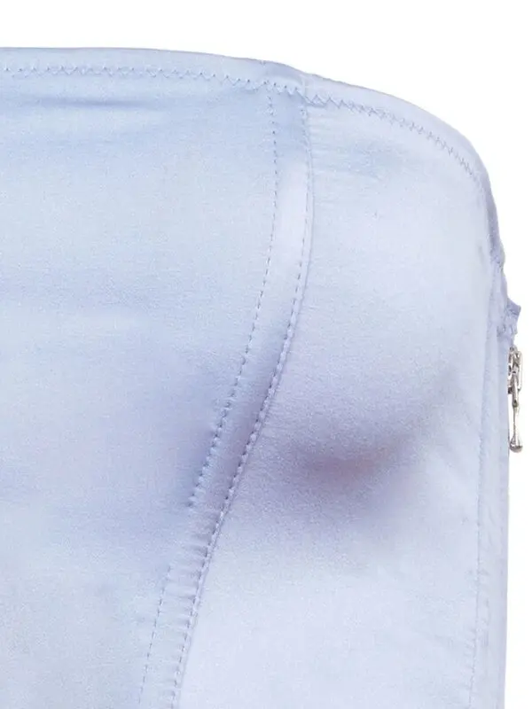 FLEUR DU MAL Silk Corset Top - Blue