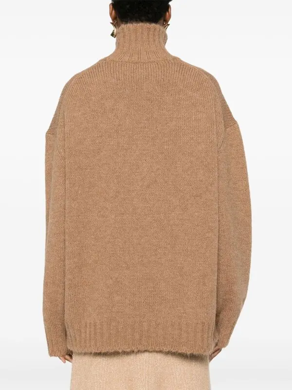 JIL SANDER High-neck Sweater - Brown