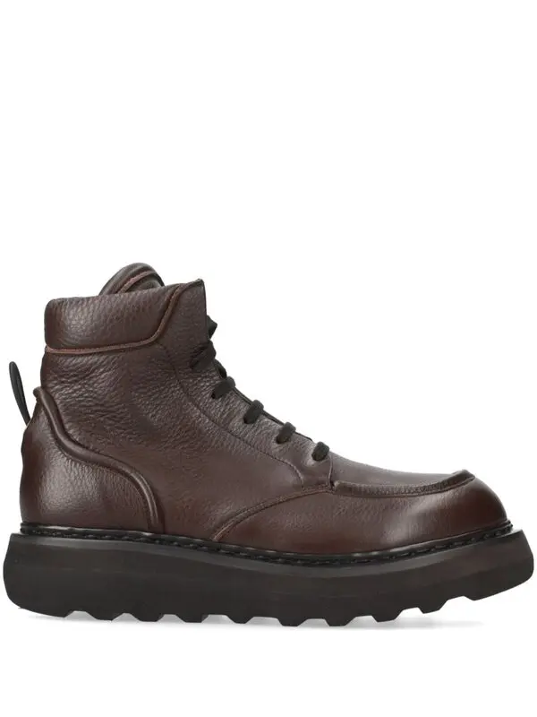 Premiata Leather Lace-up Ankle Boots
