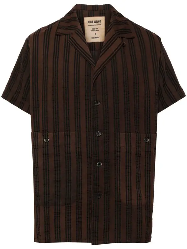 UMA WANG Striped Short Sleeves Shirt