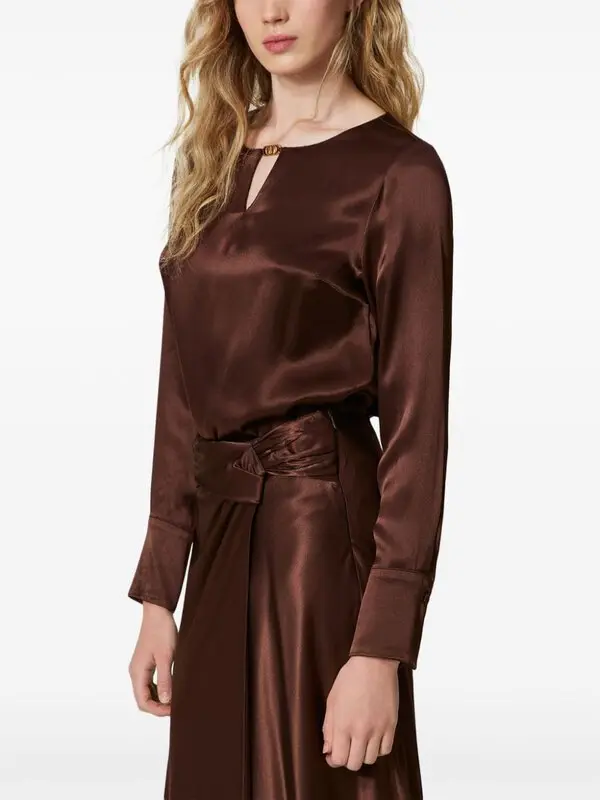 TWINSET Appliqué-logo Satin Blouse