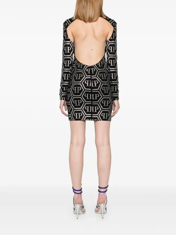Philipp Plein Monogram-embellished Mini Dress