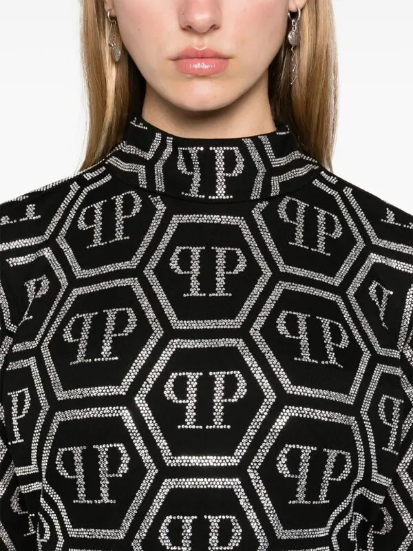 Philipp Plein Monogram-embellished Mini Dress