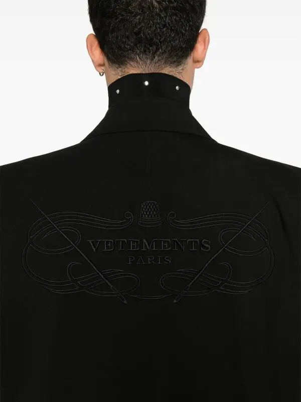 Vetements Logo-embroidered Blazer - Black