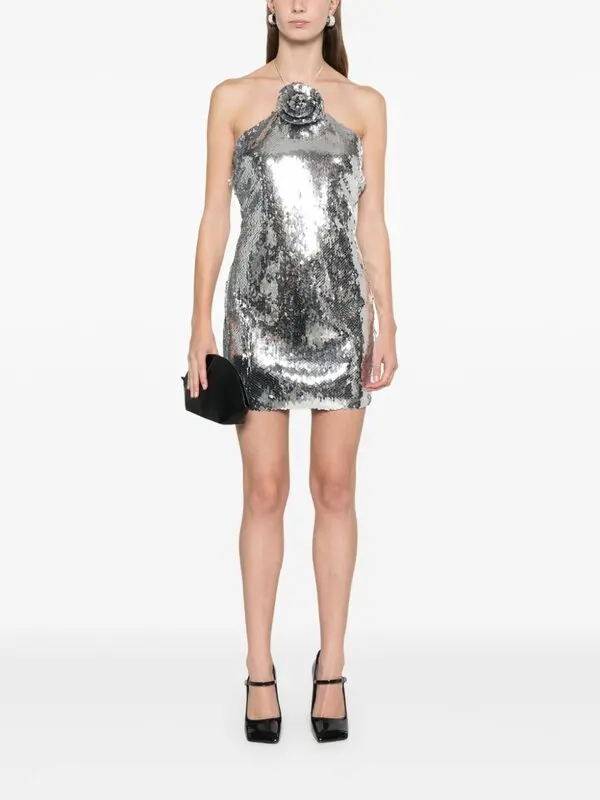 magda butrym sequin mini dress Magda Butrym Floral-appliqu sequined minidress Magda Butrym