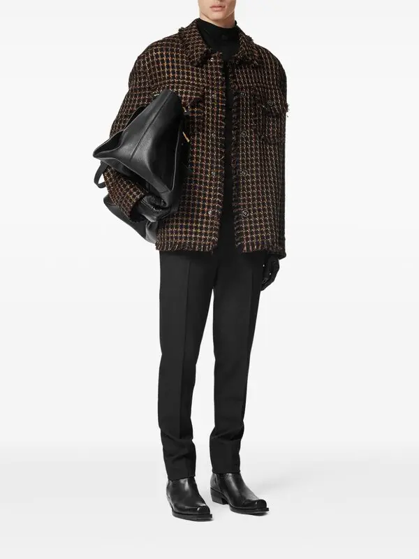 Versace Plaid Shirt Jacket - Brown