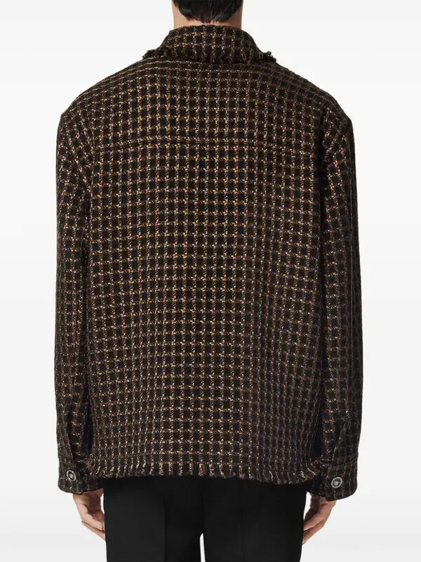 Versace Plaid Shirt Jacket - Brown