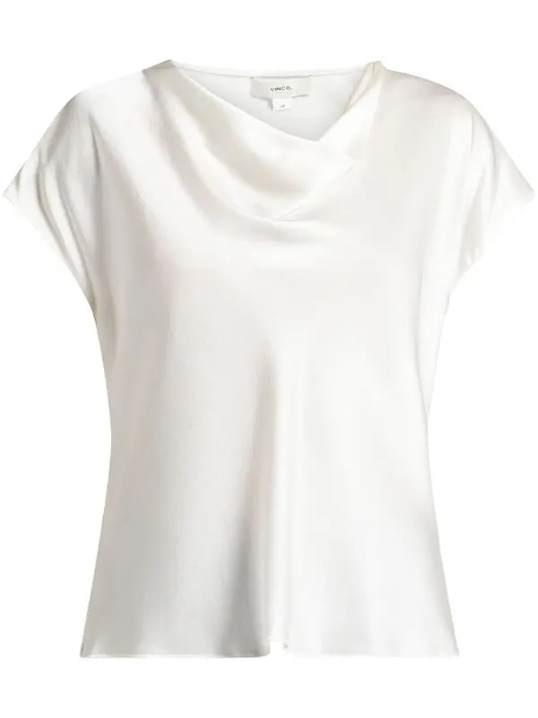 Vince Cowl-neck Silk Blouse - Neutrals