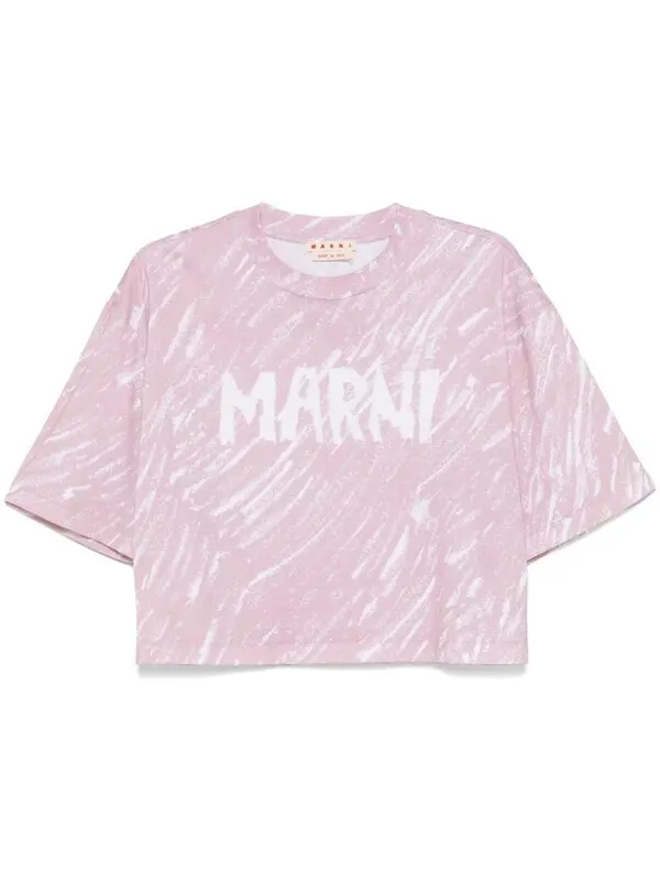 Marni Scribble Logo T-shirt - Pink