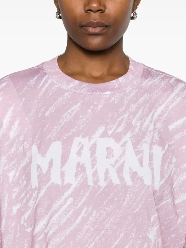Marni Scribble Logo T-shirt - Pink