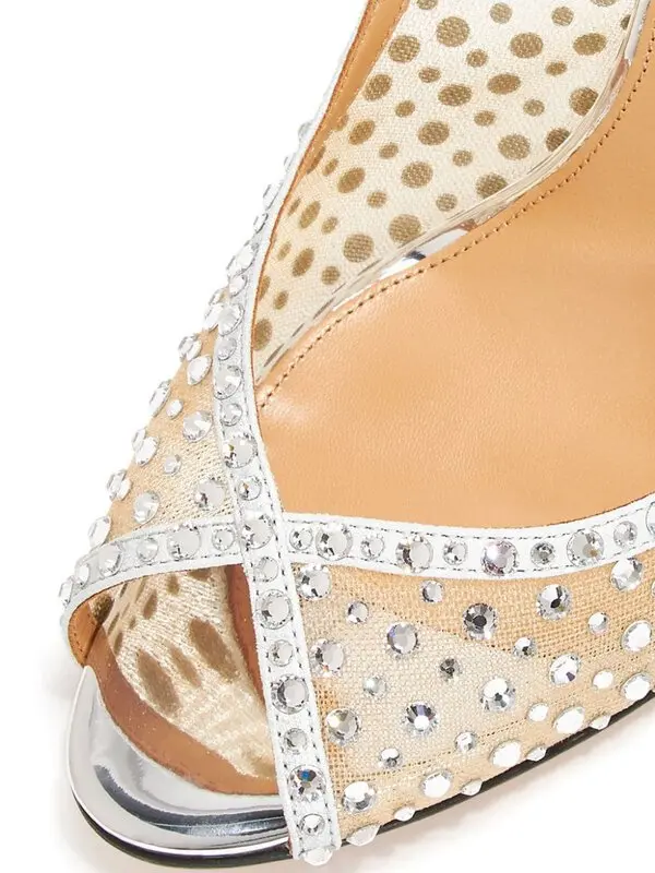 AQUAZZURA 105mm Crystal Lover Sandals - Neutrals