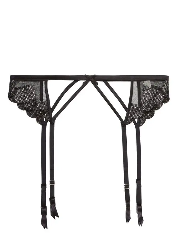 FLEUR DU MAL Heart Embroidered Garter Belt
