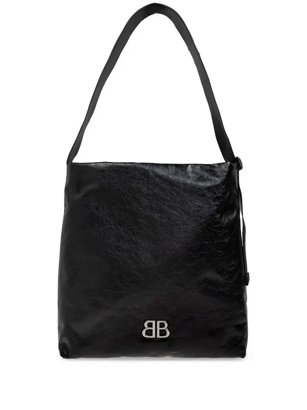 Balenciaga Monaco Leather Shoulder Bag - Black