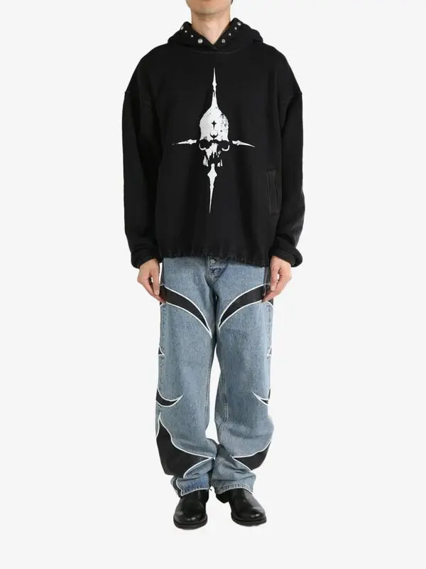 Thug Club Peace Studded Hoodie - Black | Editorialist