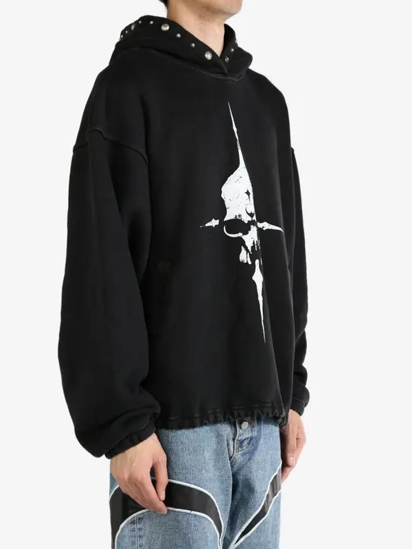 Thug Club Peace Studded Hoodie - Black | Editorialist