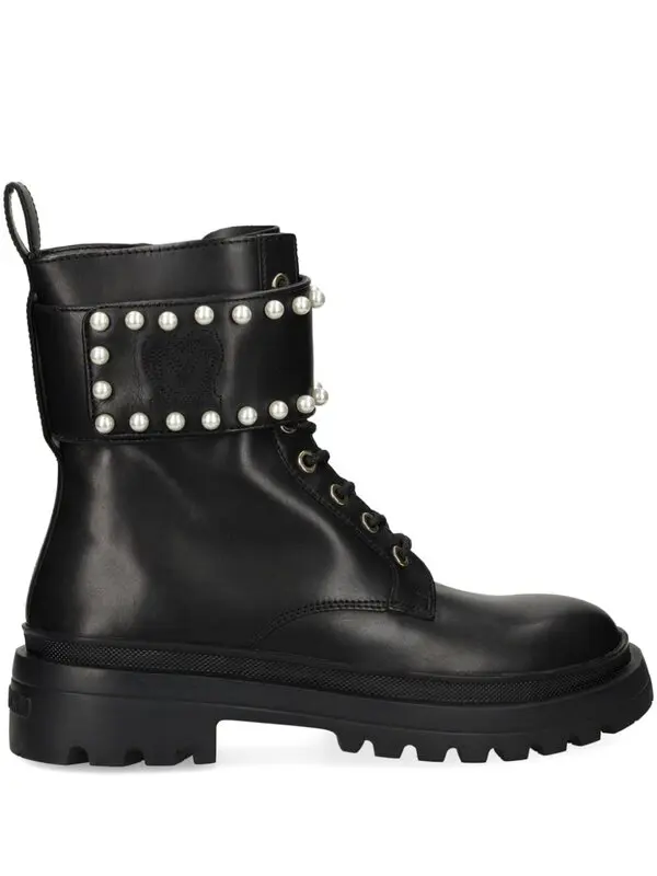 Moschino Faux-pearl Combat Boots