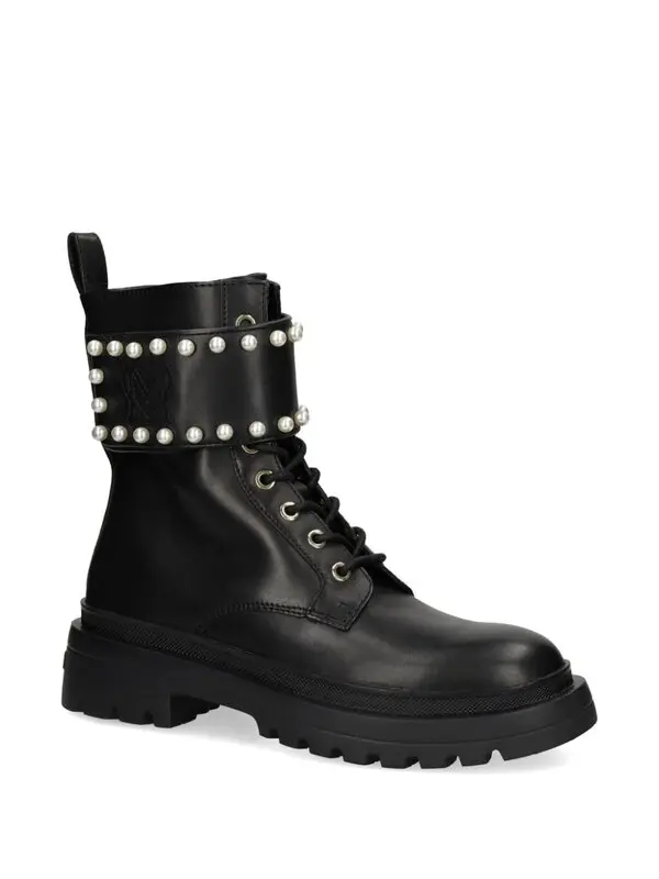 Moschino Faux-pearl Combat Boots