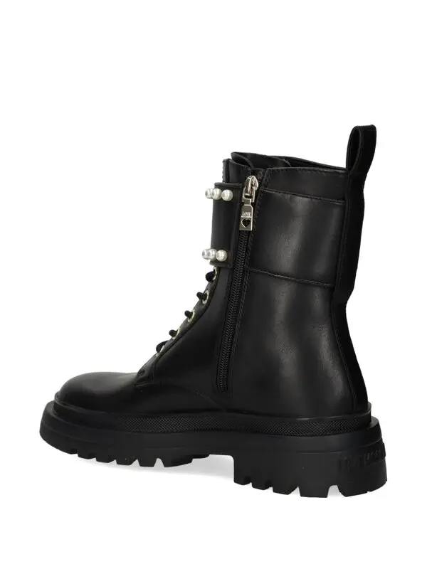 Moschino Faux-pearl Combat Boots