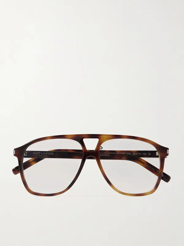 Saint Laurent Dune Aviator Optical Glasses - Tortoiseshell