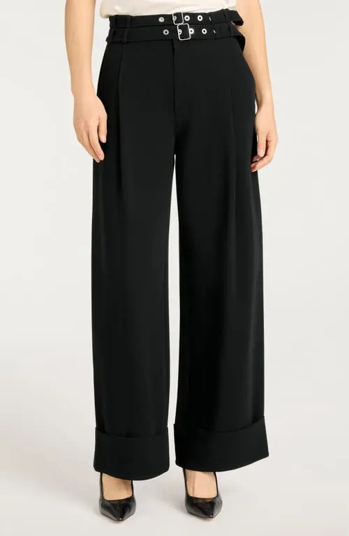 Cinq À Sept Cortina Belted Wide Leg Pants - Black