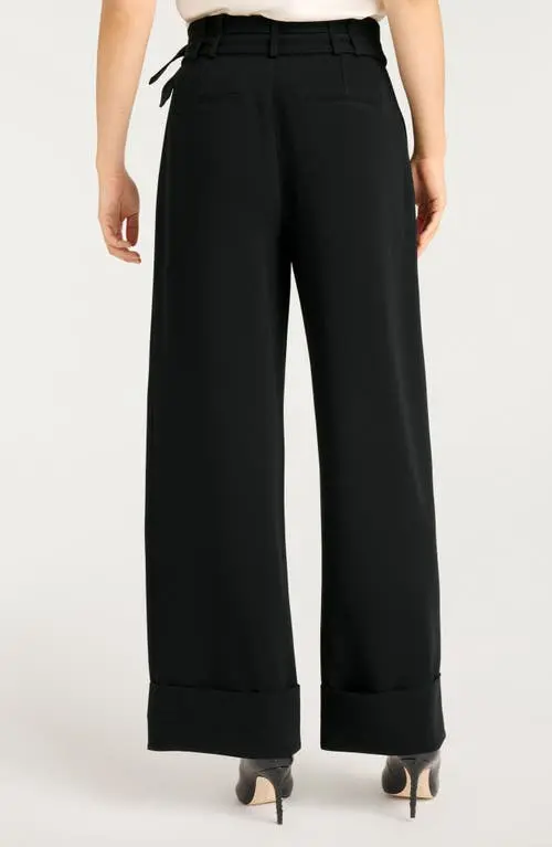Cinq À Sept Cortina Belted Wide Leg Pants - Black