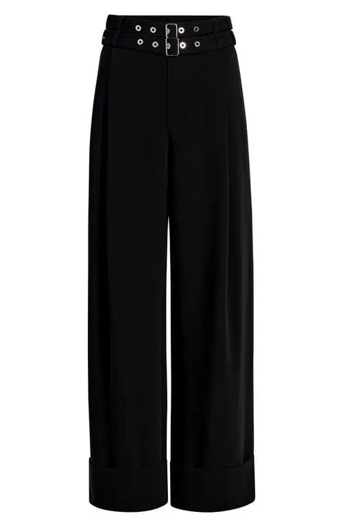 Cinq À Sept Cortina Belted Wide Leg Pants - Black
