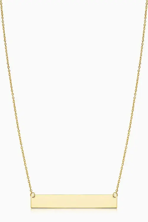 ORADINA 10k Gold Brooklyn Bar Necklace - Yellow Gold