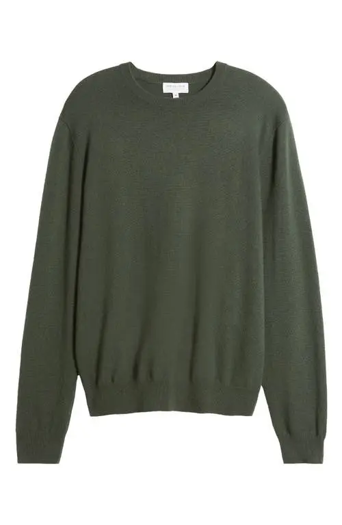 Lorenzo Uomo Merino Wool And Cashmere Crewneck Sweater - Kale