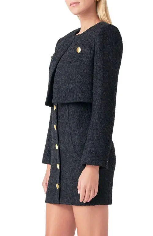 Endless Rose Crop Tweed Jacket